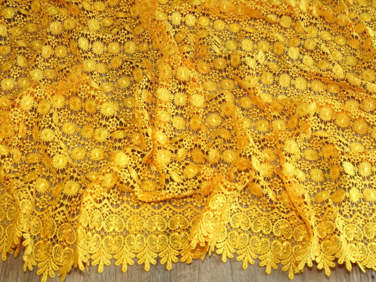 Minerva Heavy Guipure Lace Fabric Yellow - per yard - Walmart.com