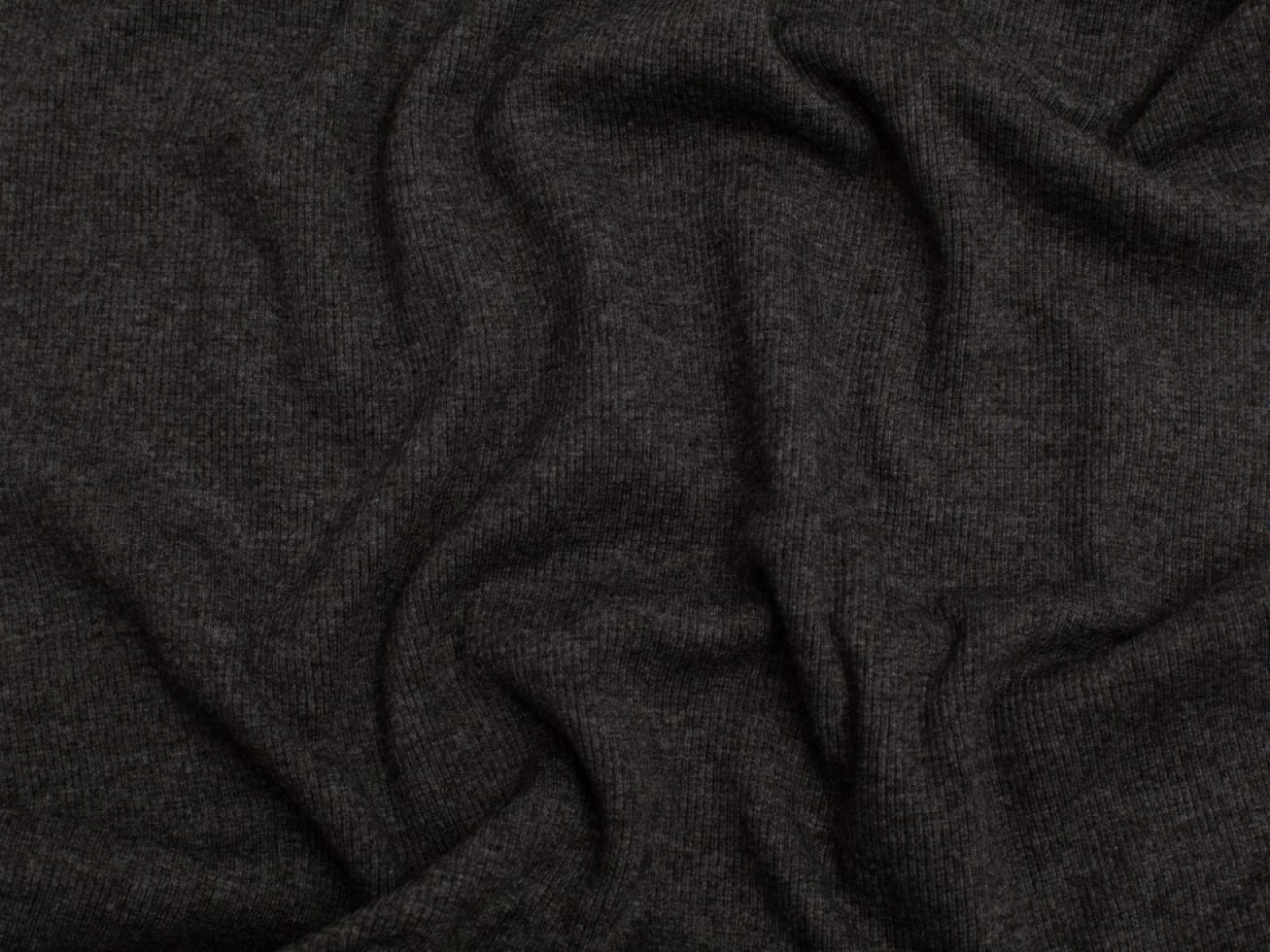 Minerva Heavy Tubular Ribbing Stretch Knit Fabric Melange Dark Grey ...