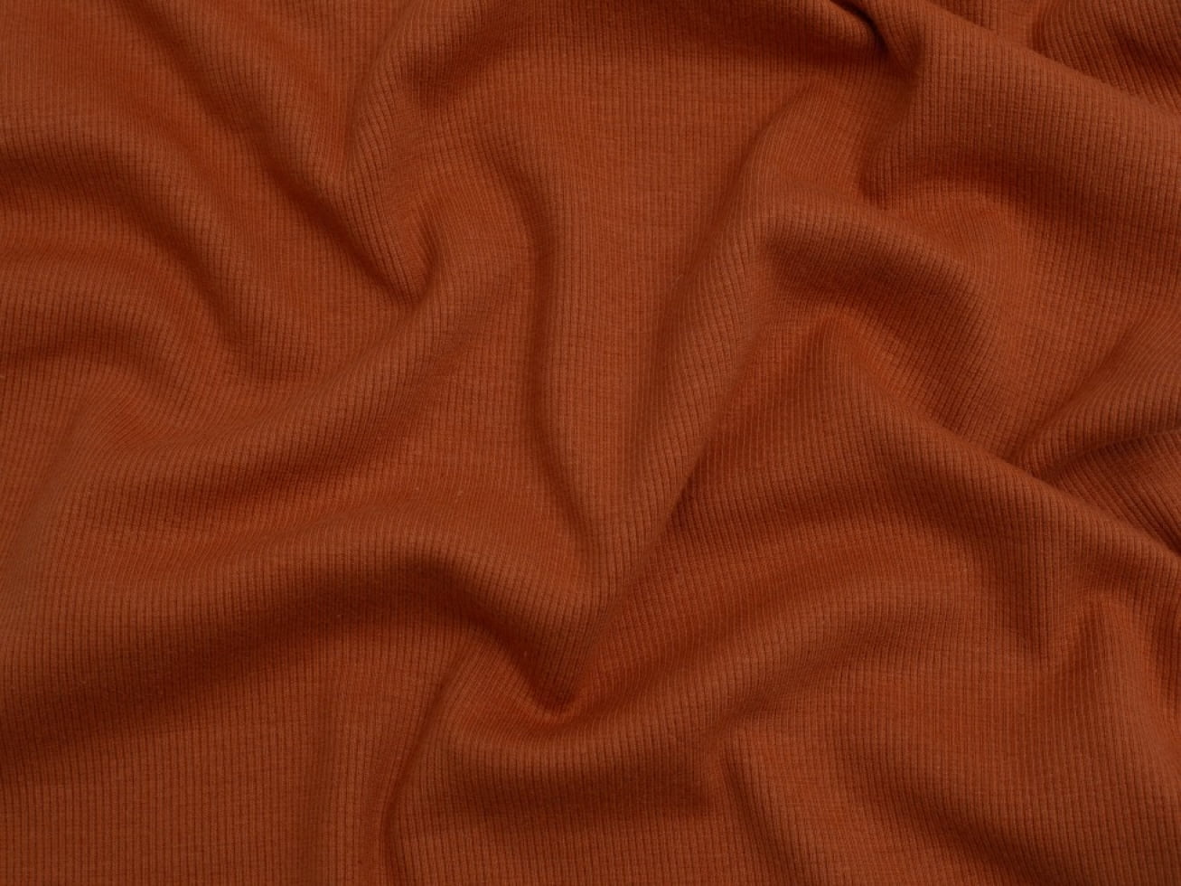 Minerva Heavy Tubular Ribbing Stretch Knit Fabric Rust - per yard ...
