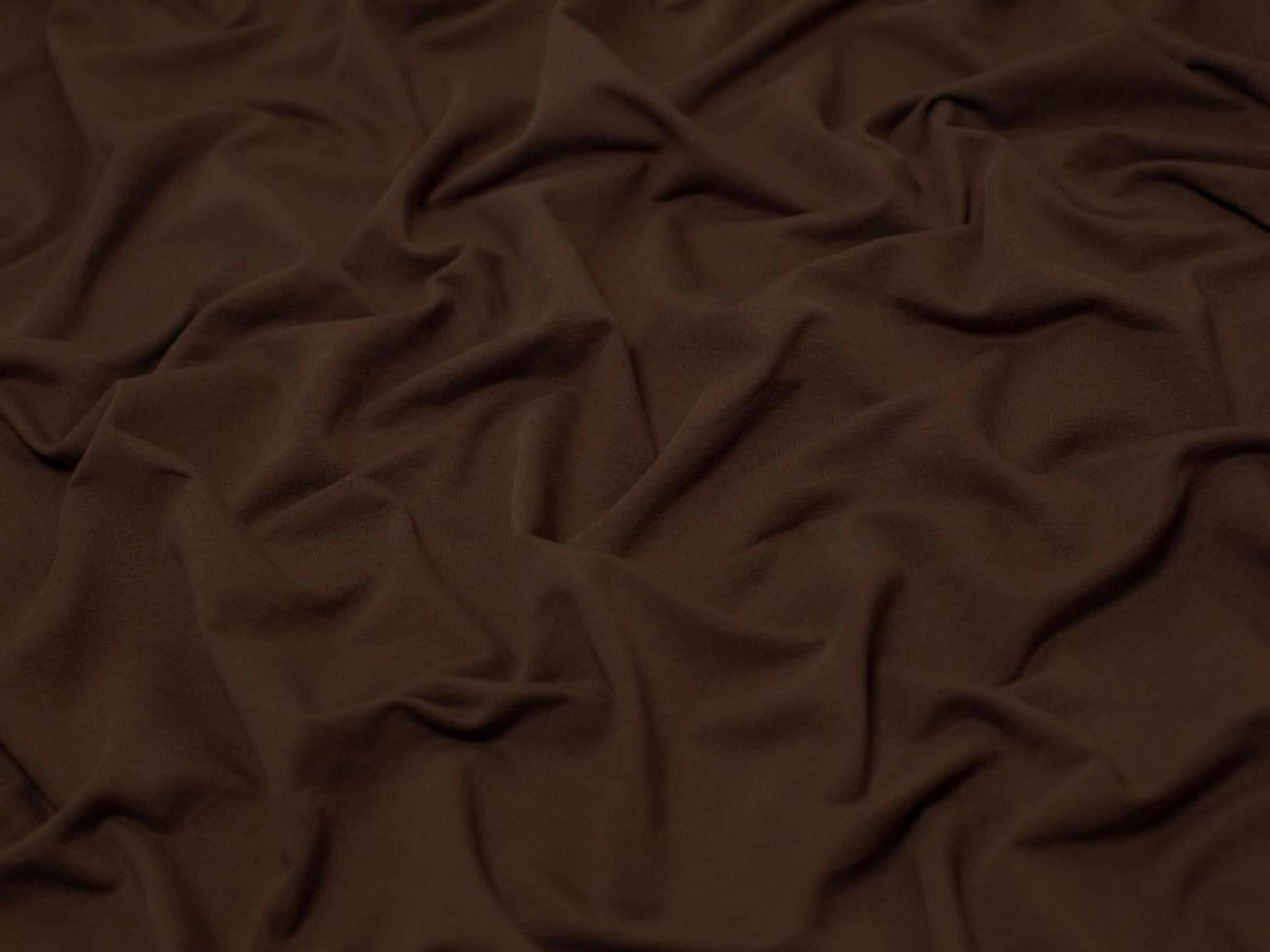 Minerva Light Loop Back French Terry Stretch Knit Fabric Dark Brown ...