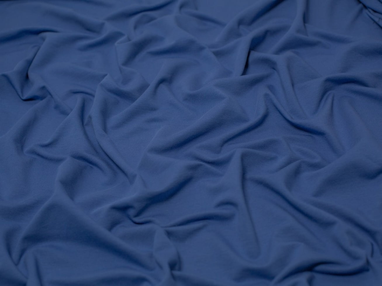 Minerva Light Loop Back French Terry Stretch Knit Fabric Indigo Blue ...