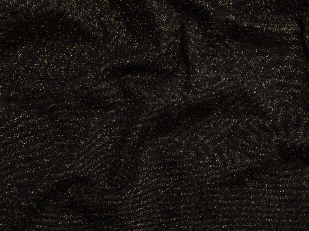 Minerva Lurex Tubular Rib Stretch Knit Fabric Black & Gold - per yard ...