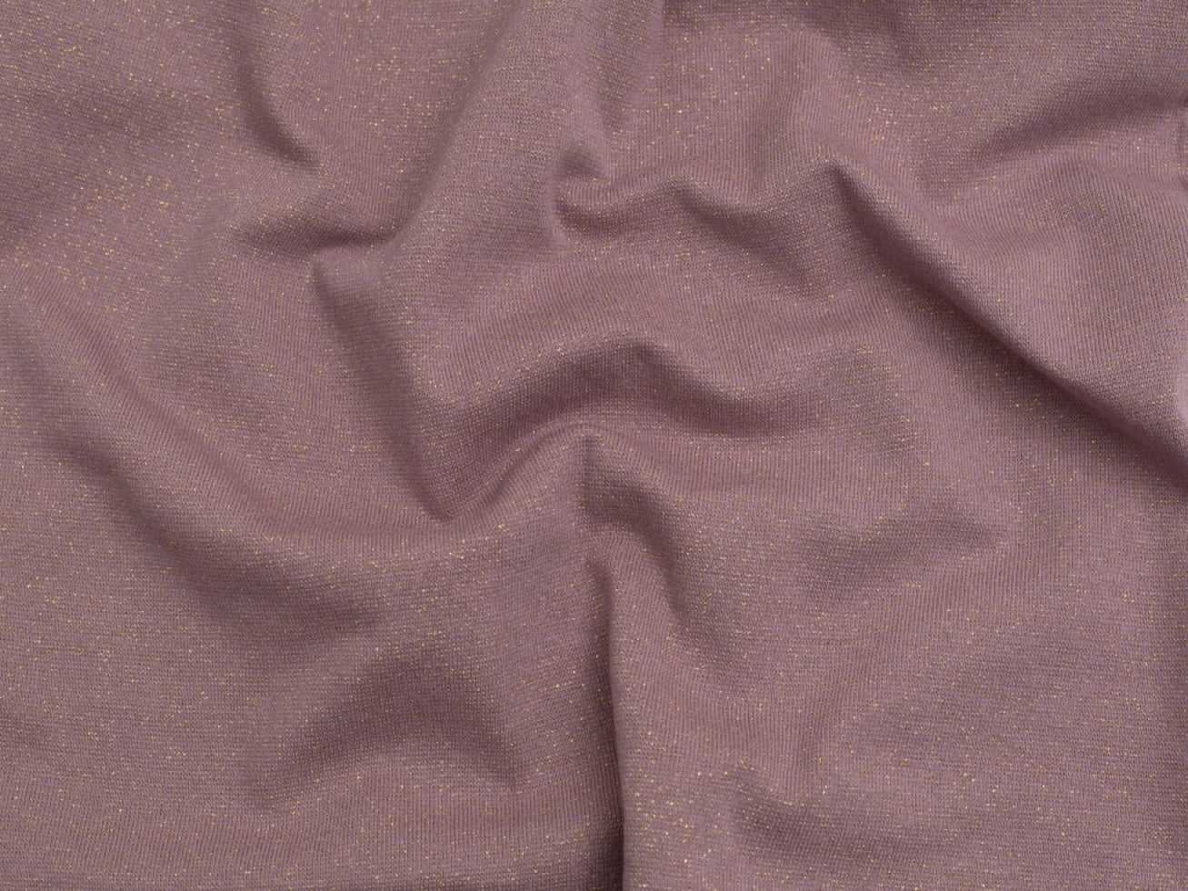 Minerva Lurex Tubular Rib Stretch Knit Fabric Dusky Pink & Gold - per ...