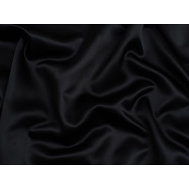 Wovenstretch Matte Satin Polyester Blend Black Satin Fabric By the Yard ...