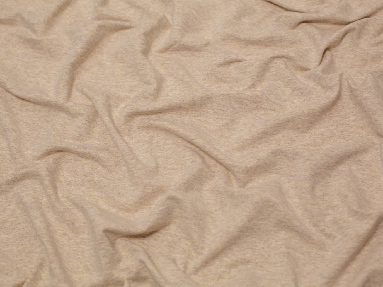 Minerva Melange Loop Back French Terry Stretch Knit Fabric Ivory - per ...