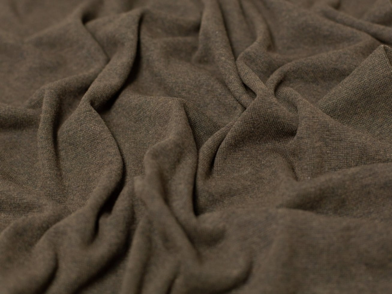 Minerva Melange Tubular Ribbing Stretch Knit Fabric Earth Brown - per ...
