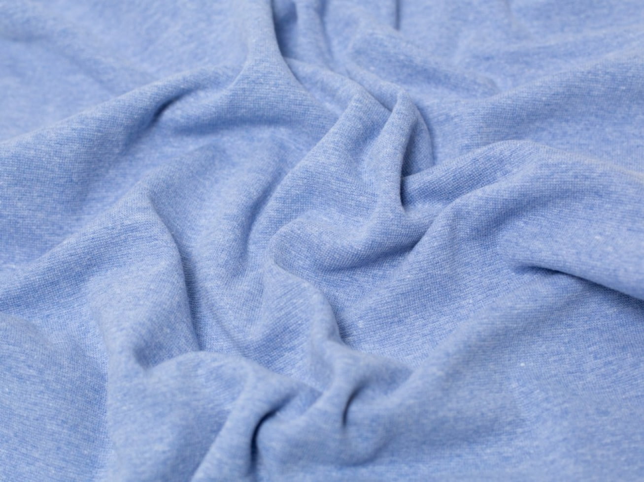 Minerva Melange Tubular Ribbing Stretch Knit Fabric Seaside - per yard ...