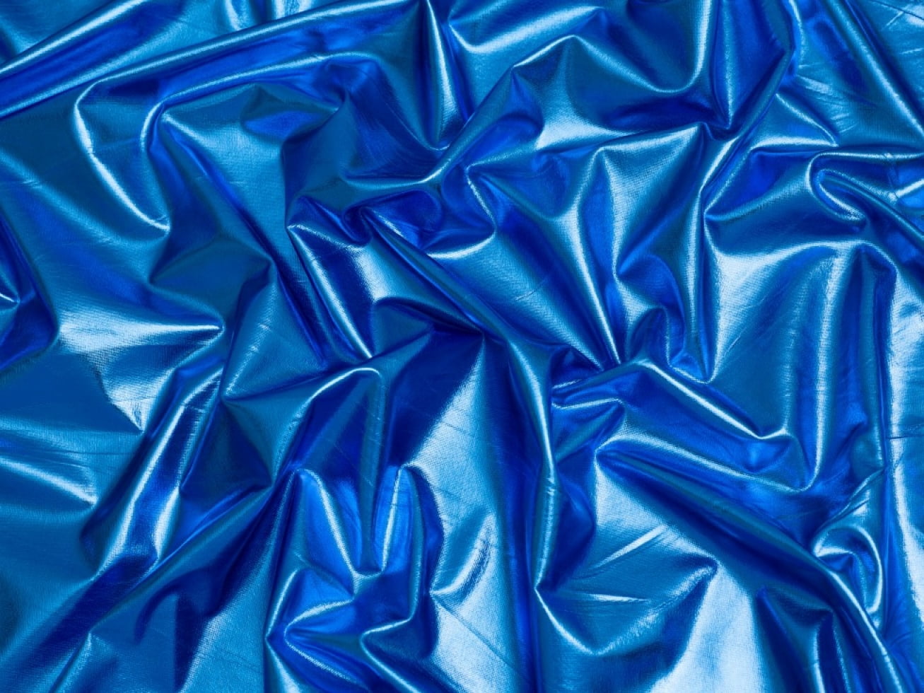 Minerva Metallic Activewear Lycra Stretch Knit Fabric Blue - per yard ...