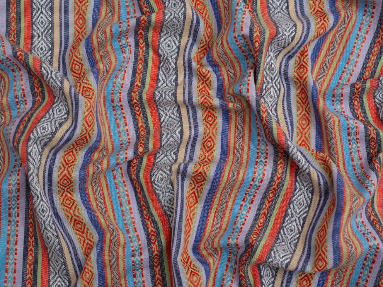 Minerva Mexico Woven Stripe Fabric Azure - per yard - Walmart.com