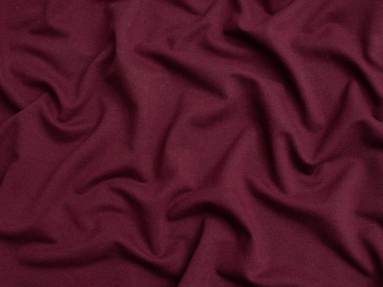 Minerva Recycled Loop Back French Terry Stretch Knit Fabric Bordeaux ...