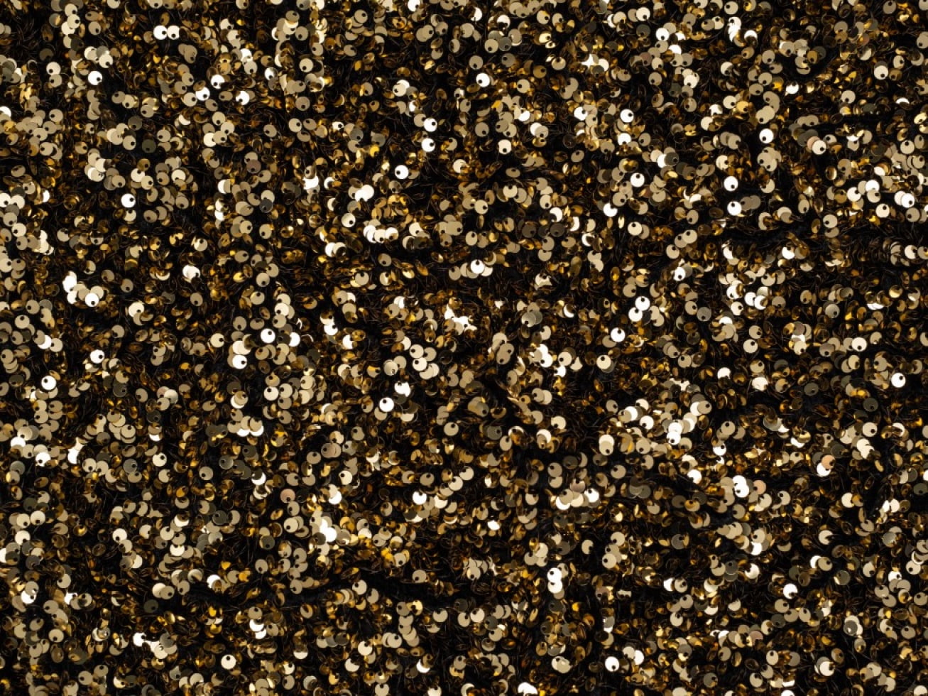 Minerva Sequin Soft Velvet Stretch Knit Fabric Gold on Black - per yard ...
