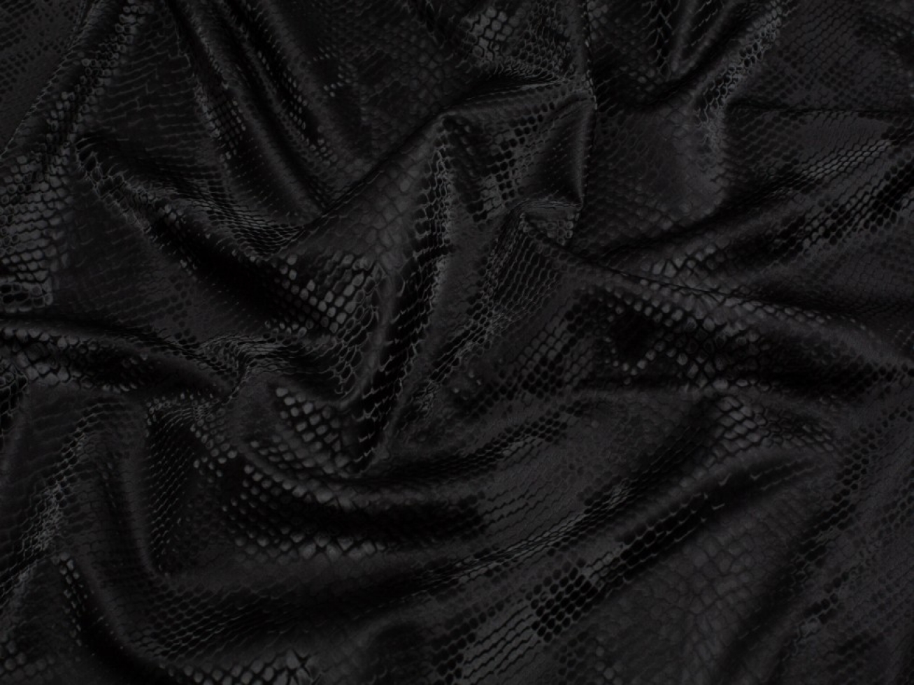 Minerva Snakeskin Activewear Lycra Stretch Knit Fabric Black - per yard ...