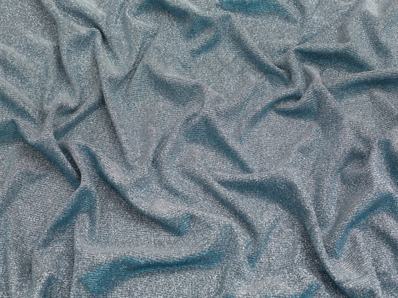 Minerva Starlight Sparkle Metallic Stretch Knit Fabric Aqua - per yard ...