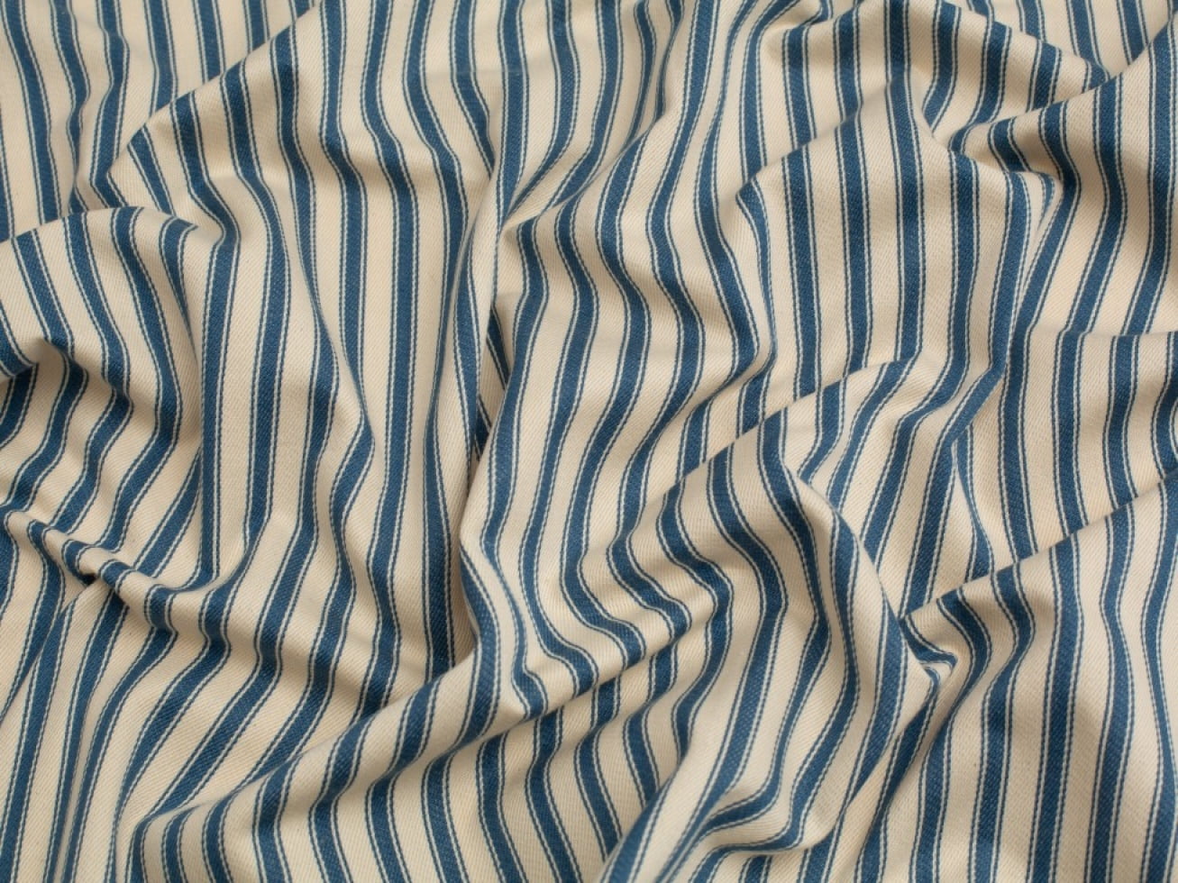 Minerva Ticking Stripe Canvas Fabric Dark Denim Blue - per yard ...