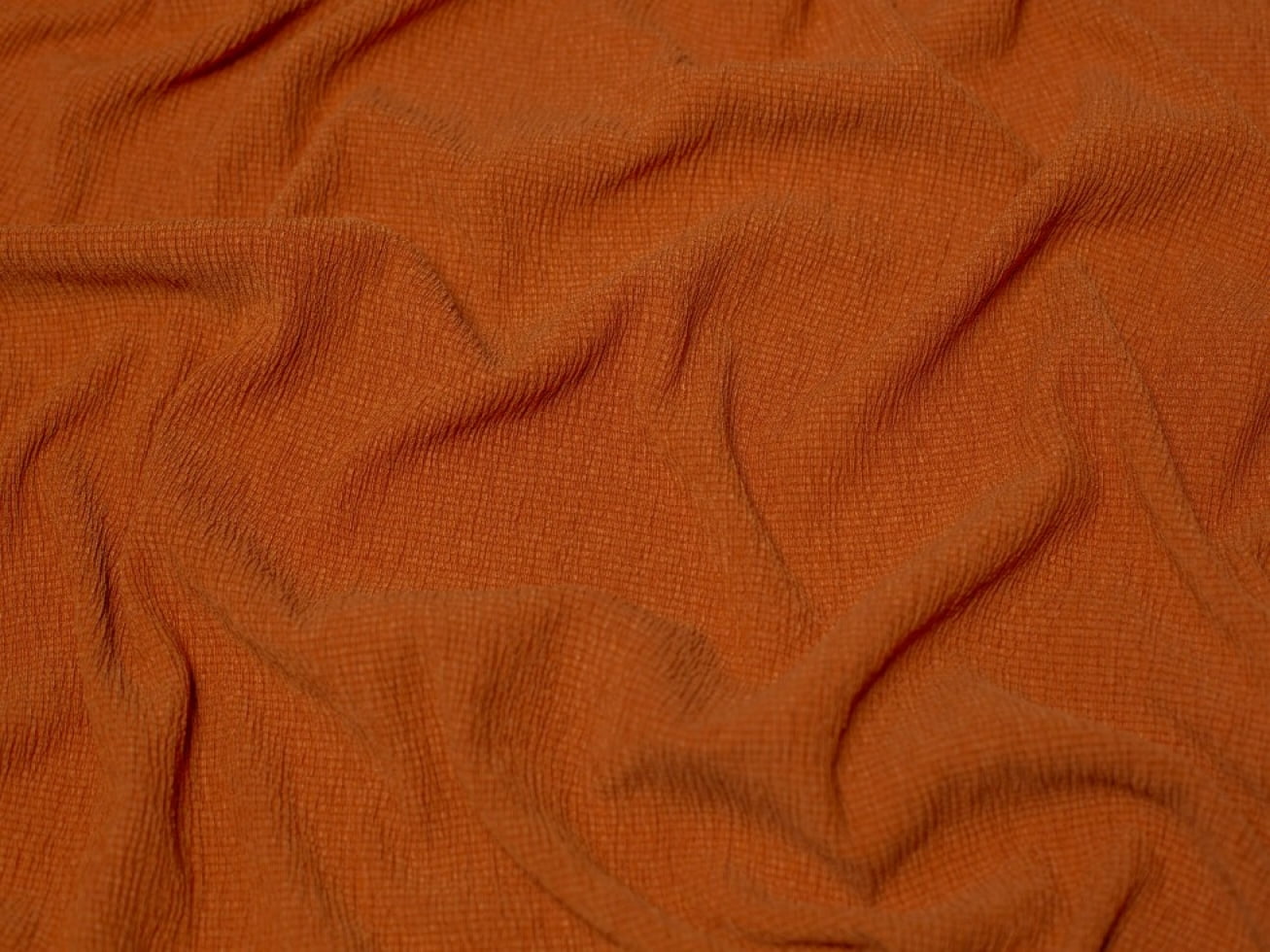 Minerva Tree Bark Textured Stretch Woven Crepe Fabric Burnt Orange ...