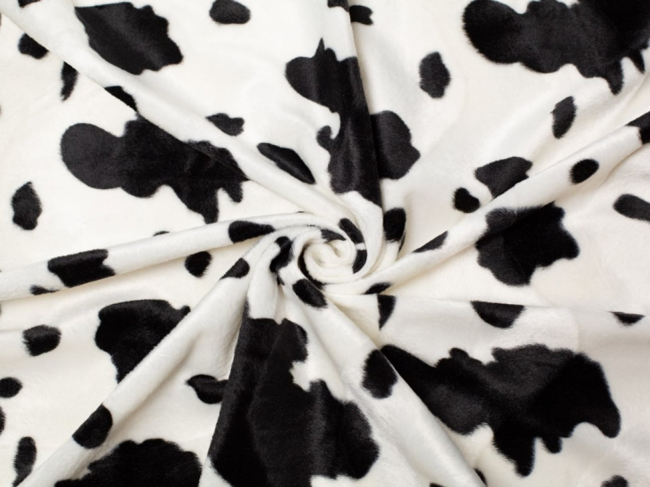 Minerva Velboa Faux Fur Fabric Black/White Cow - per yard - Walmart.com