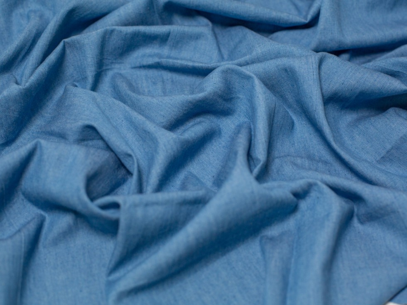 Minerva Washed Cotton Chambray Fabric Medium Blue - per yard - Walmart.com
