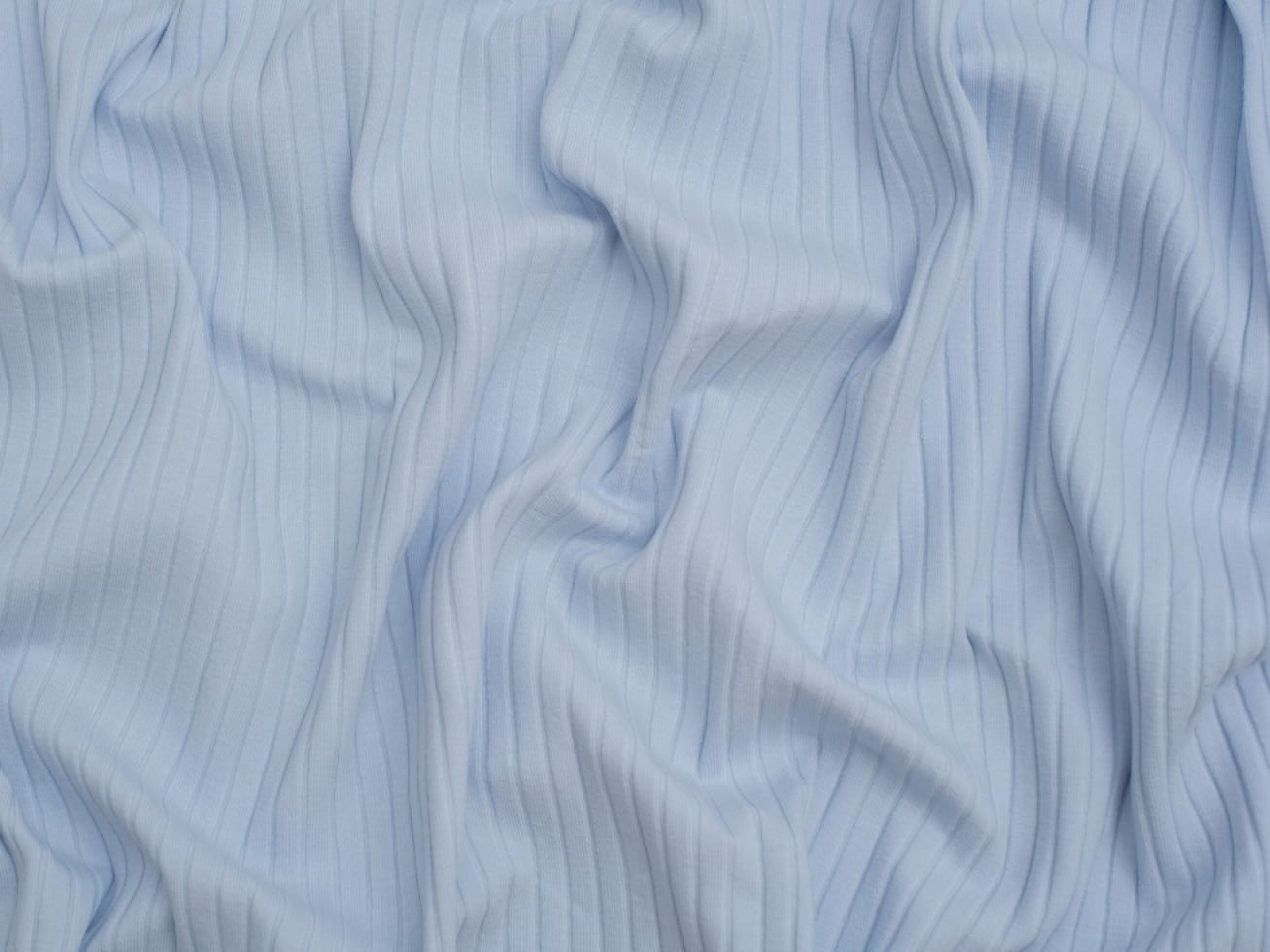 Minerva Wide Cotton Rib Stretch Knit Fabric Baby Blue - per yard ...