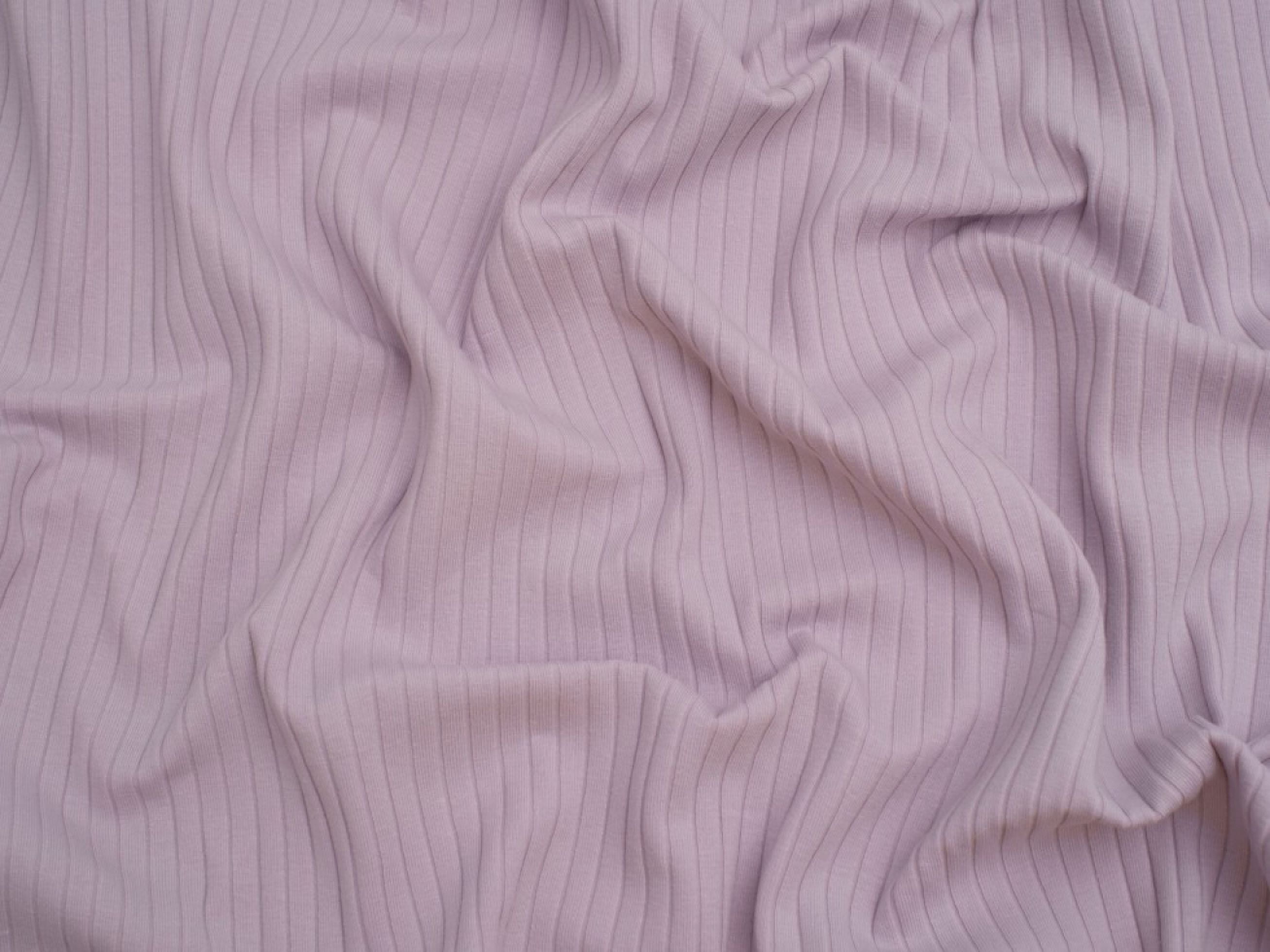 Minerva Wide Cotton Rib Stretch Knit Fabric Soft Lilac - per yard ...