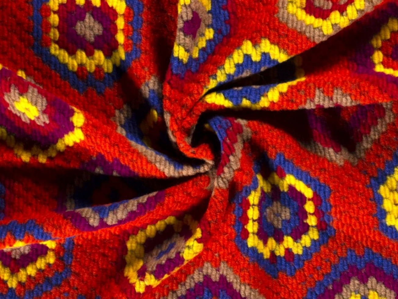 Minerva Wool Blend Knit Coating Fabric Orange Multi - per yard ...