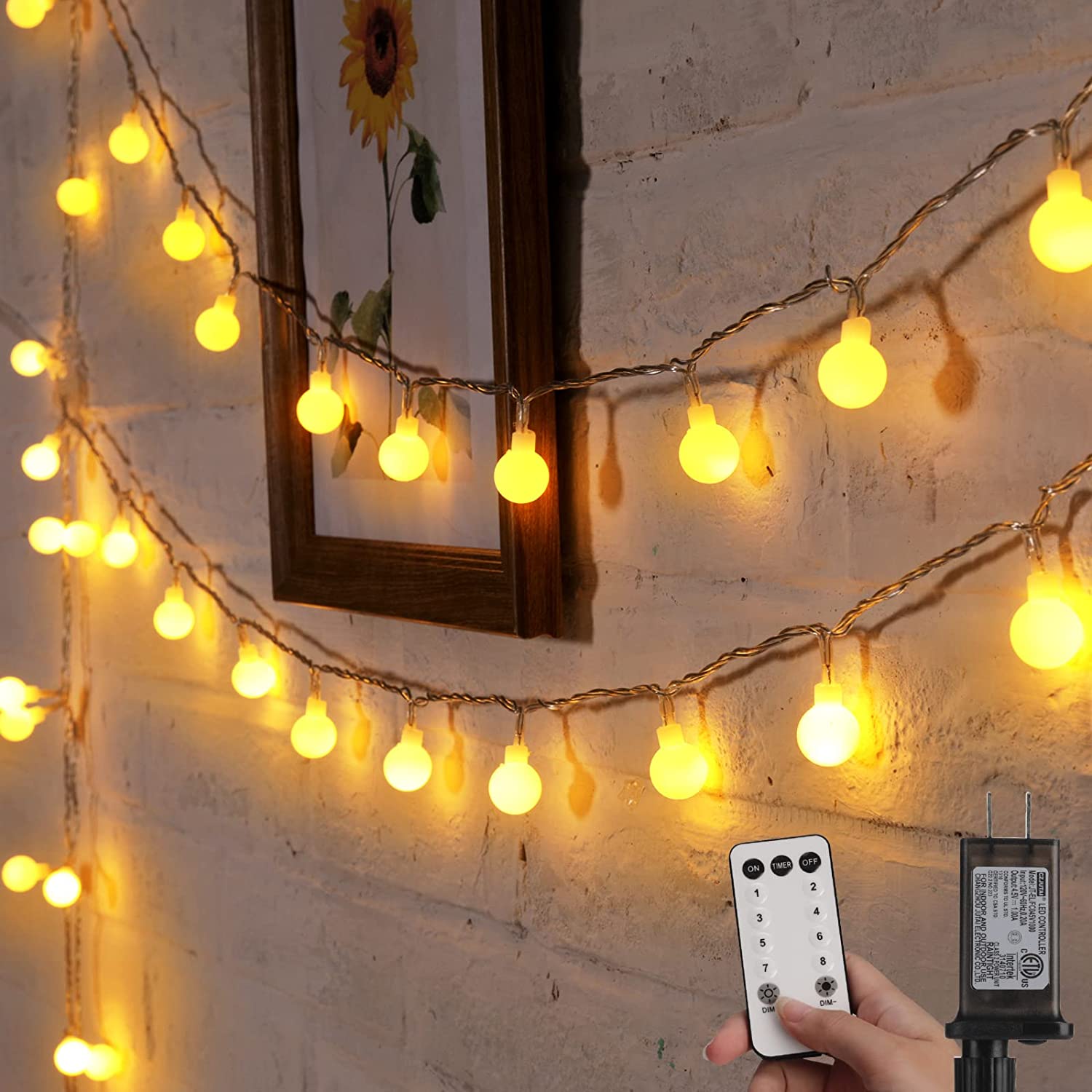 100 LED YELLOW Fairy String Lights Lamp for Xmas Tree Holiday Wedding ...