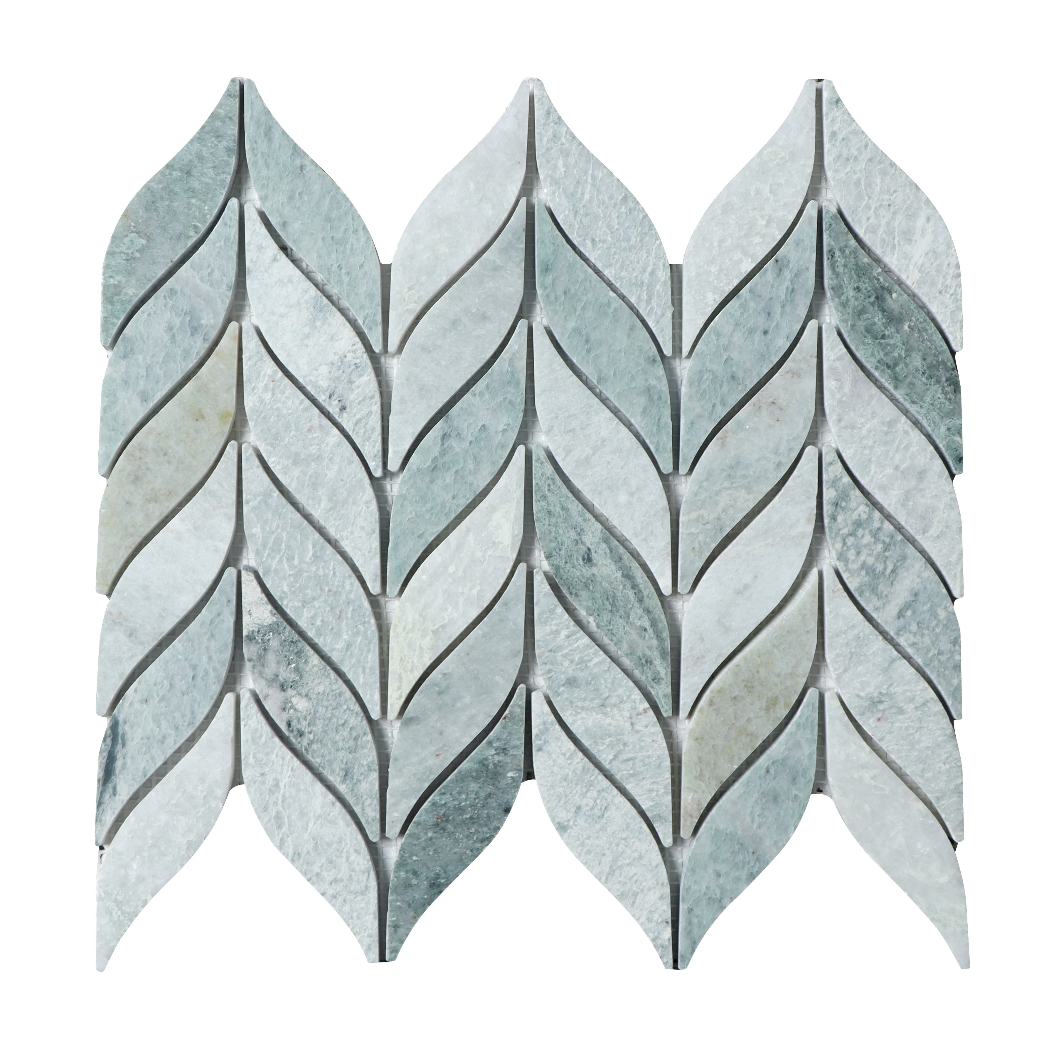 Ming Green Petal/Leaf Pattern Marble Mosaic Wall & Floor Tile - Case ...