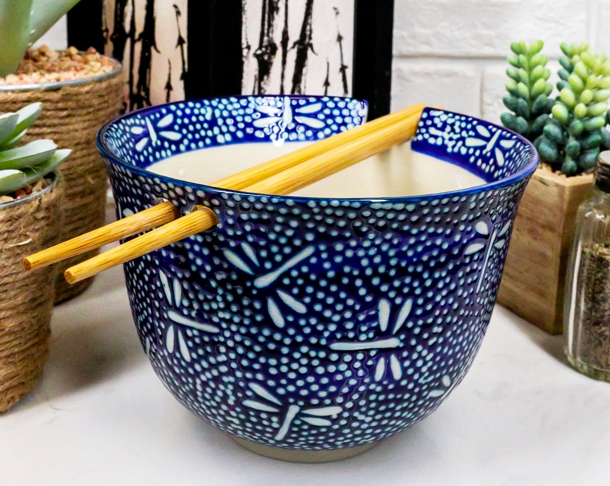 Ming Style Tombo Dragonfly Ramen Noodles 5"D Soup Rice Bowl With ...