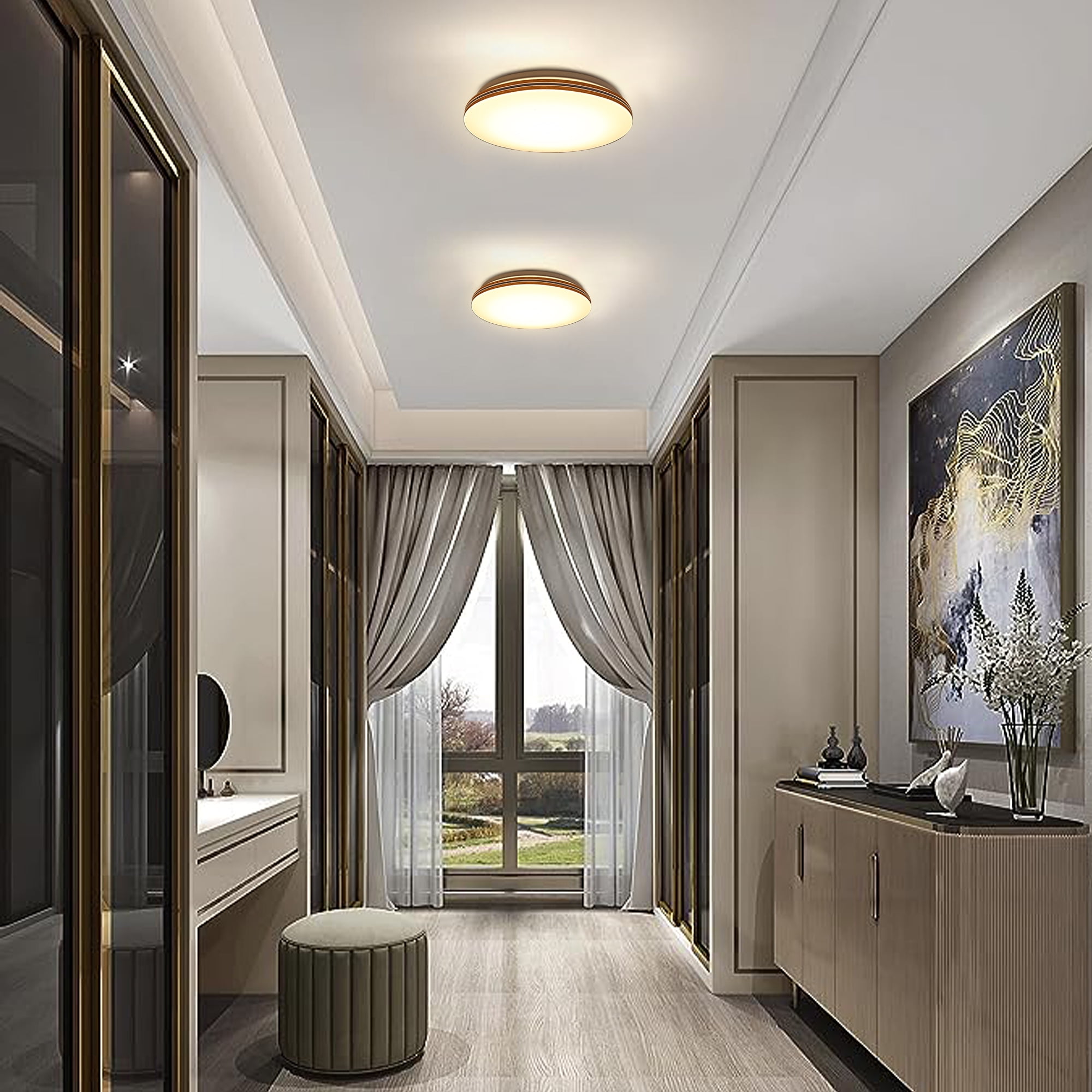 MingBright 11 Inch Flush Mount LED Ceiling Light Dimmable , 20W LED ...