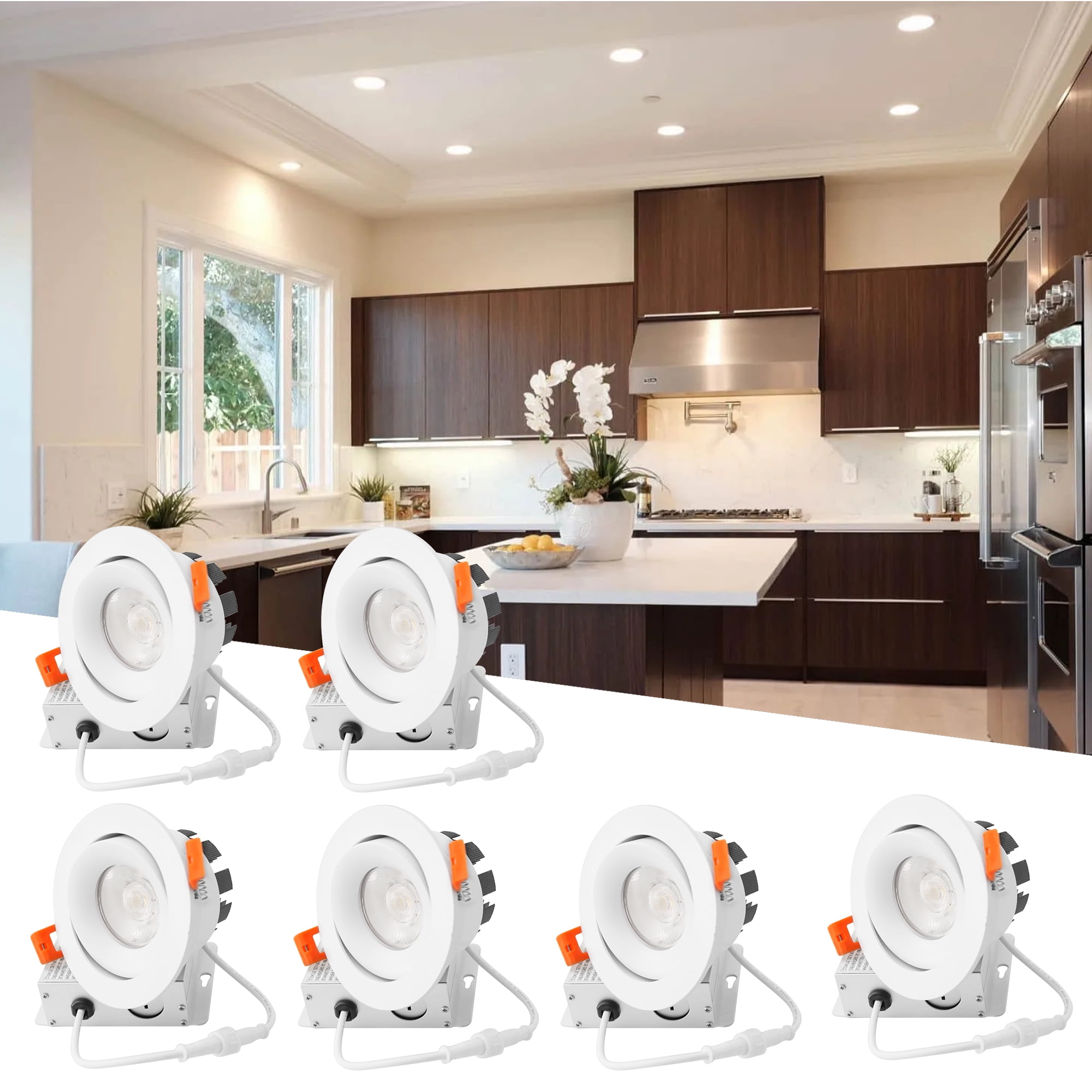 MingBright 6Pack 4'' Dimmable LED Recessed Light Fixture Downlight ...