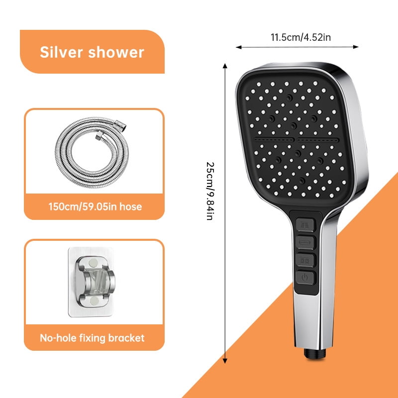 MingX Bathroom Booster Shower Head, Piano Shutter, 7 Sprays with Fog ...