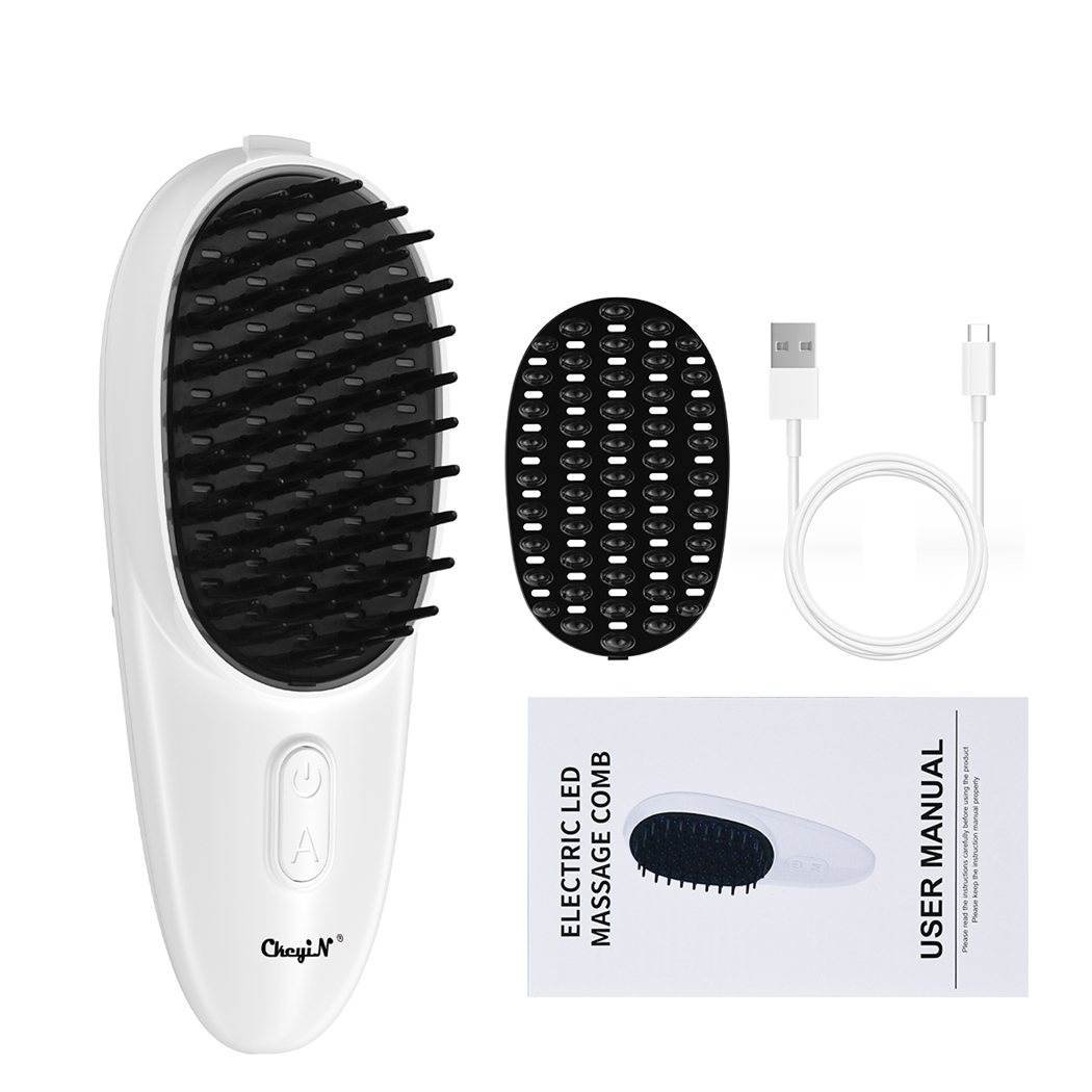 MingX Massage Comb Rechargeable Vibration Head Massager Scalp Brush ...