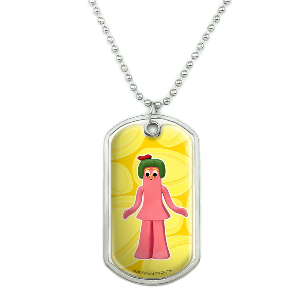Minga Gumby's Little Sister Clay Art Military Dog Tag Pendant Necklace ...