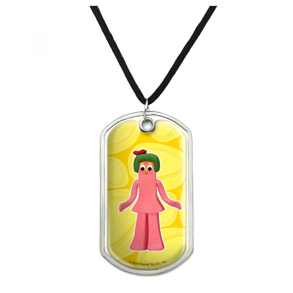 Minga Gumby's Little Sister Clay Art Military Dog Tag Pendant Necklace ...
