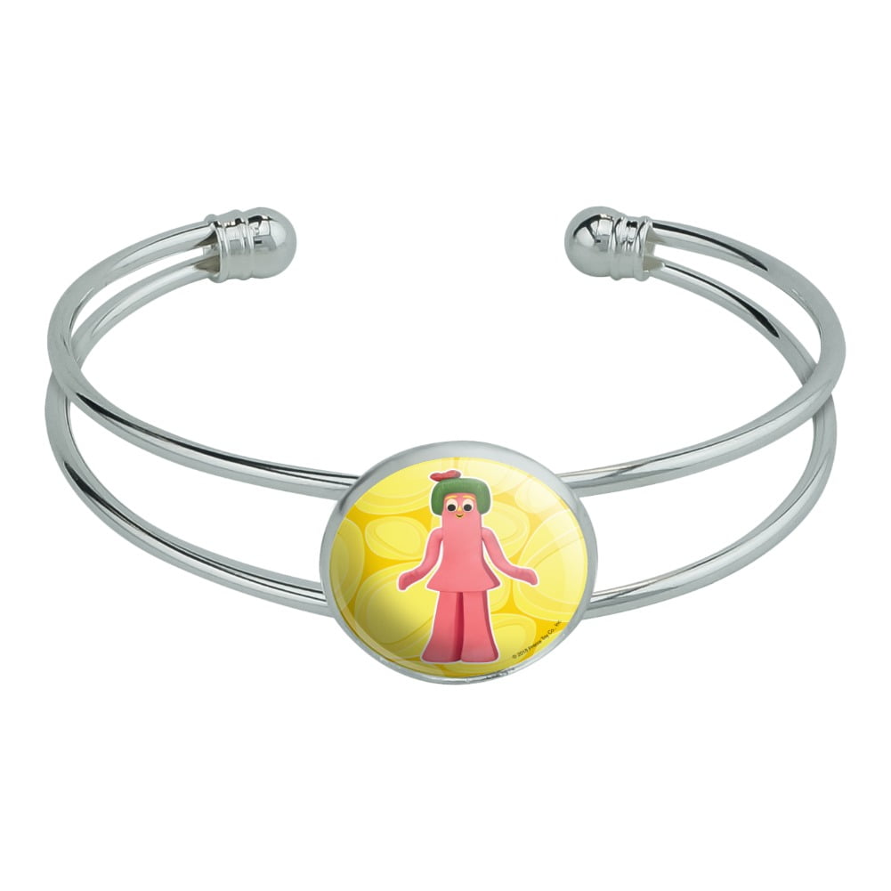 Minga Gumby's Little Sister Clay Art Novelty Silver Plated Metal Cuff ...