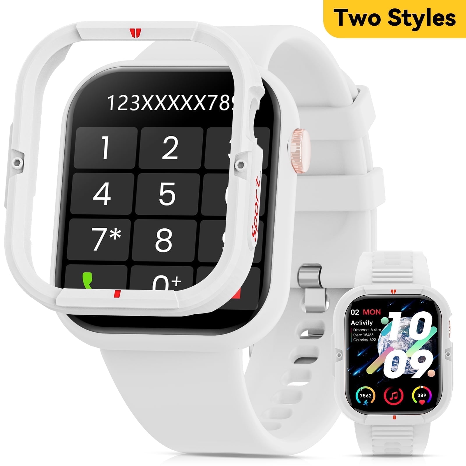 Mingdaln 1.85-inch Men's and Women's Military Smartwatch with Activity ...