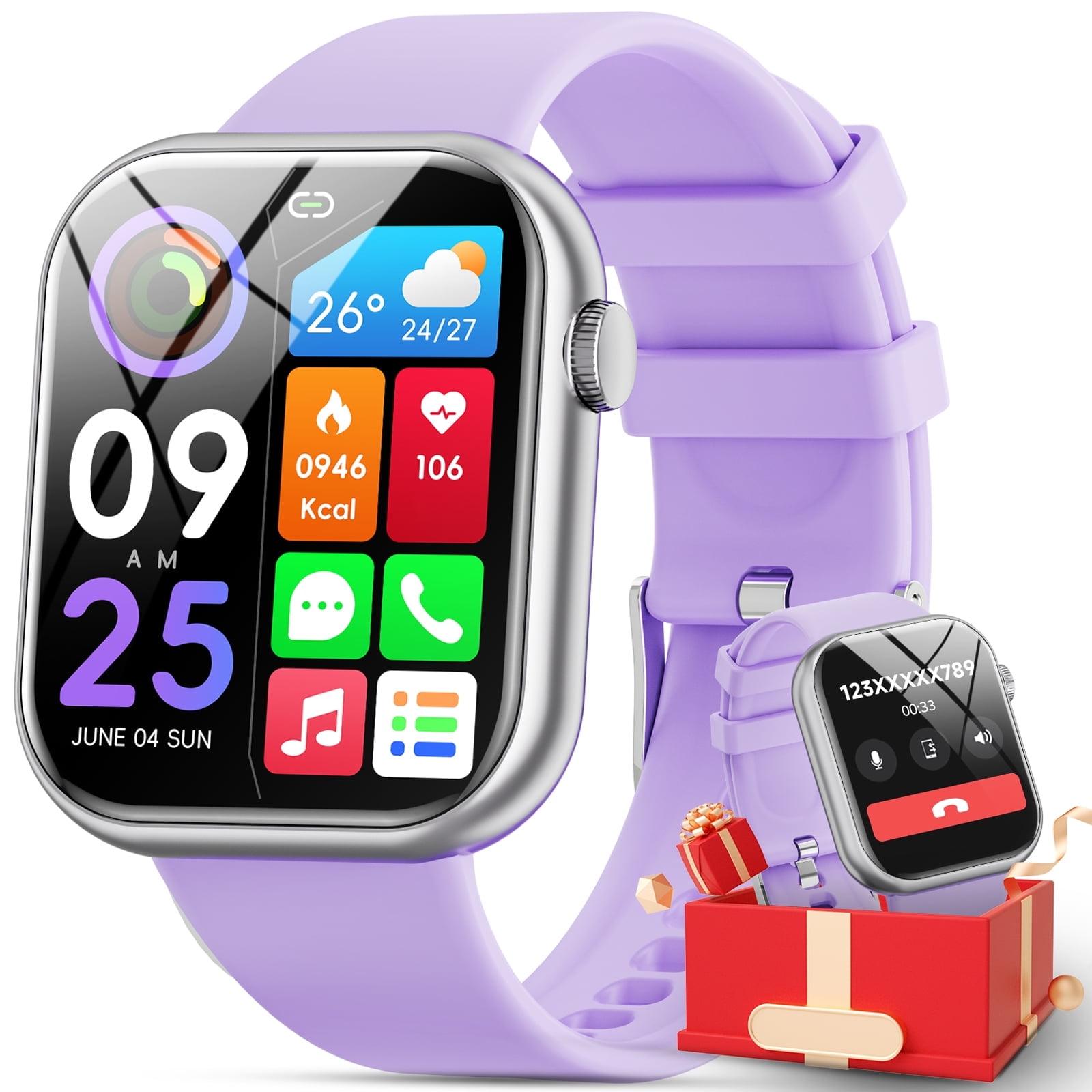 Mingdaln 2025 New 1.85-inch Men Women's Smartwatch with Answer/Make Calls/100 Sports Modes ...