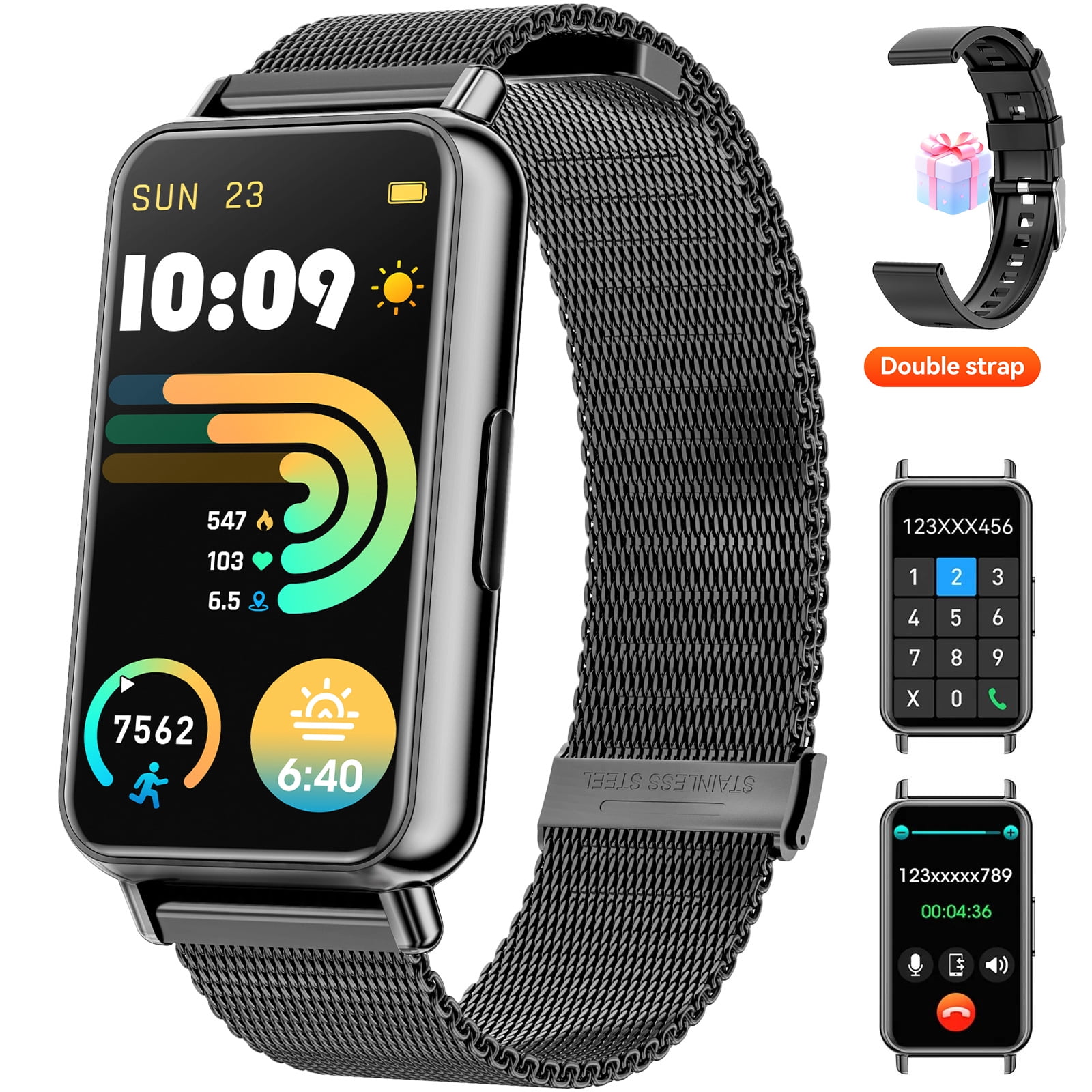 Mingdaln Men Women's Fitness Tracker Smartwatch, 1.45-inch Waterproof ...