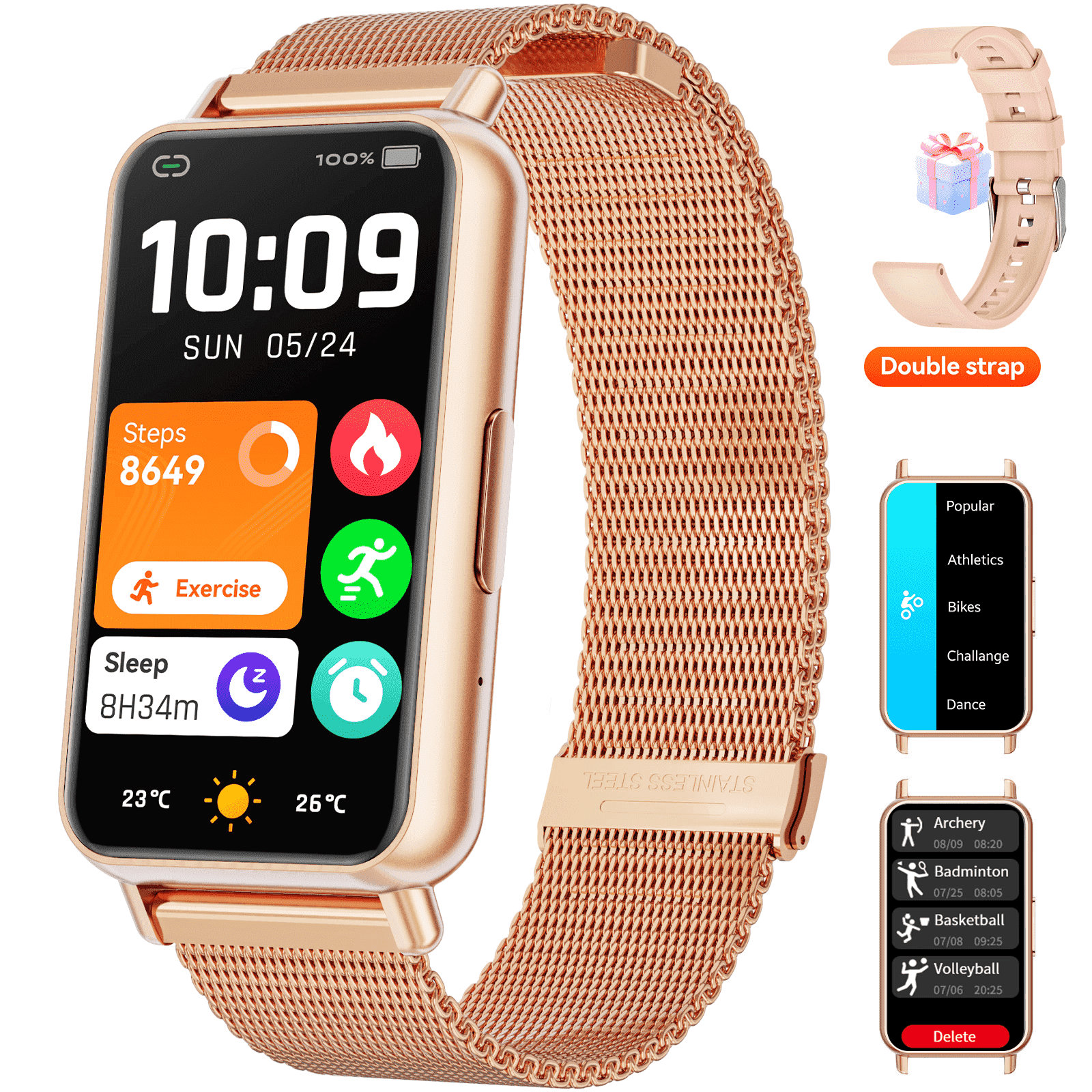 Mingdaln Women's Fitness Tracker, 1.45" with Answer/Make Calls, fits ...