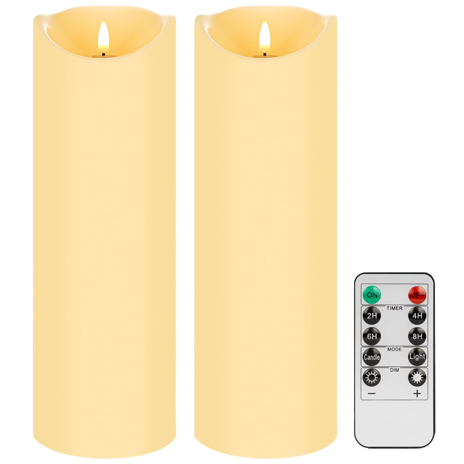 Mingfuxin Large Waterproof Outdoor Flameless Candles, Battery Operated ...