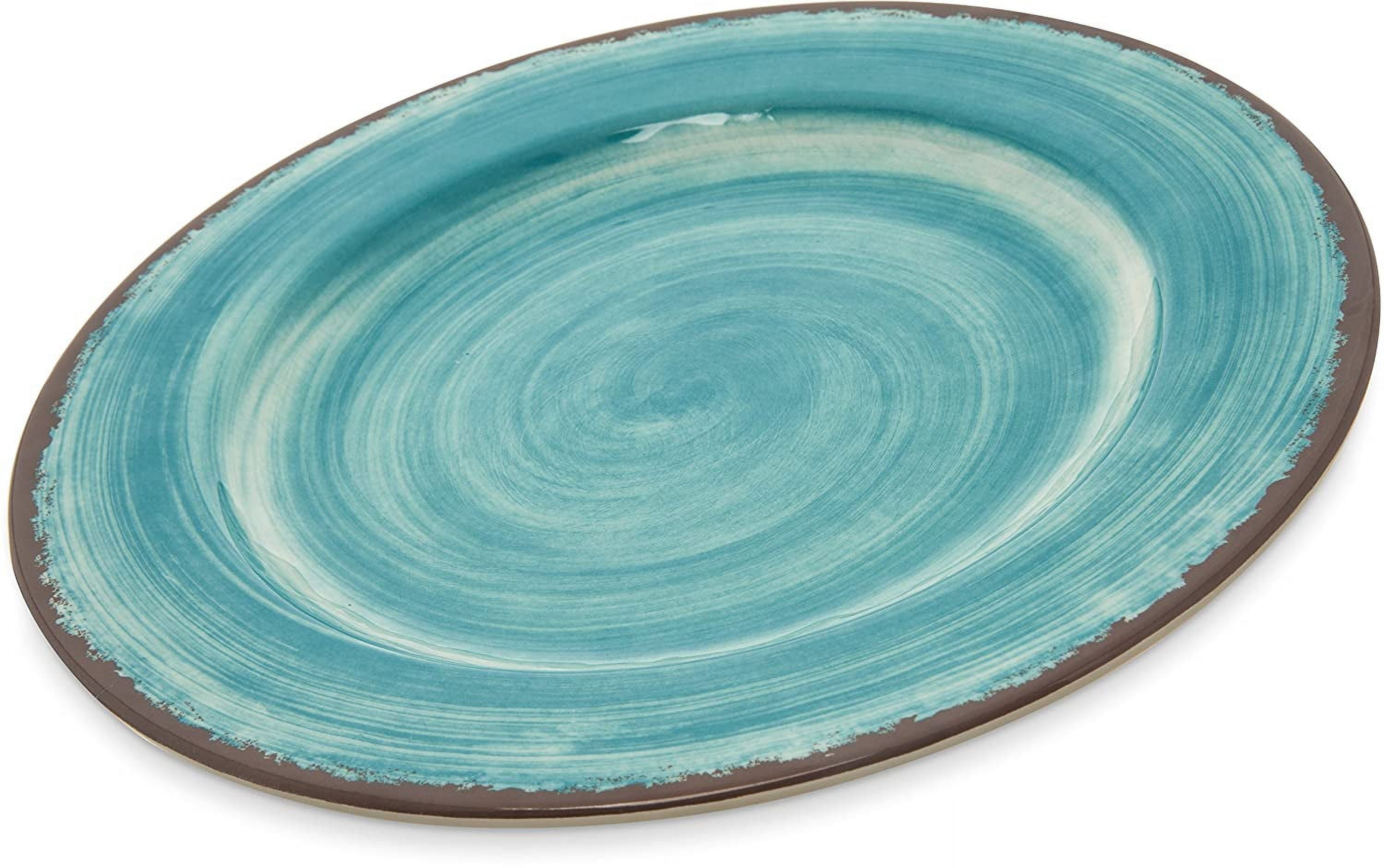 Mingle Reusable Plastic Plate Dinner Plate with Pottery Style ...