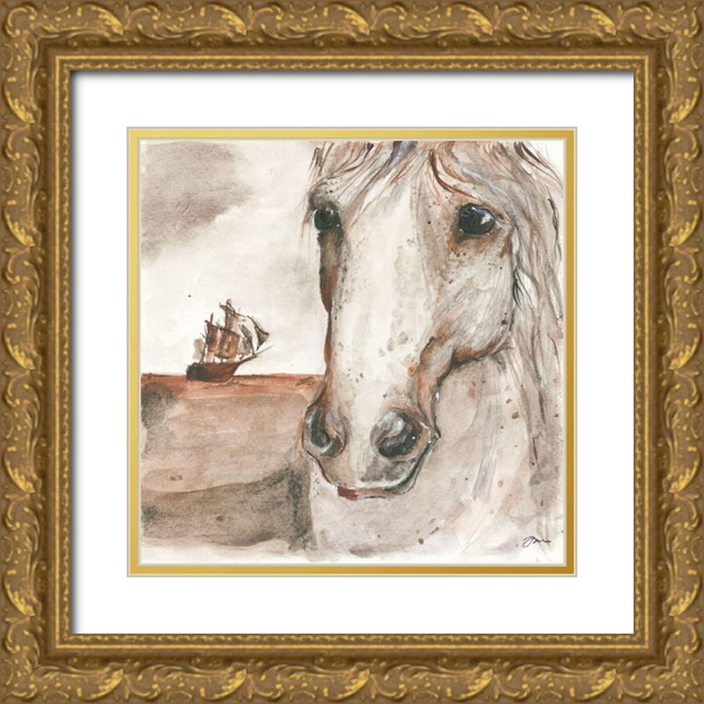 Mingo, Jessica 26x26 Gold Ornate Wood Framed with Double Matting Museum ...