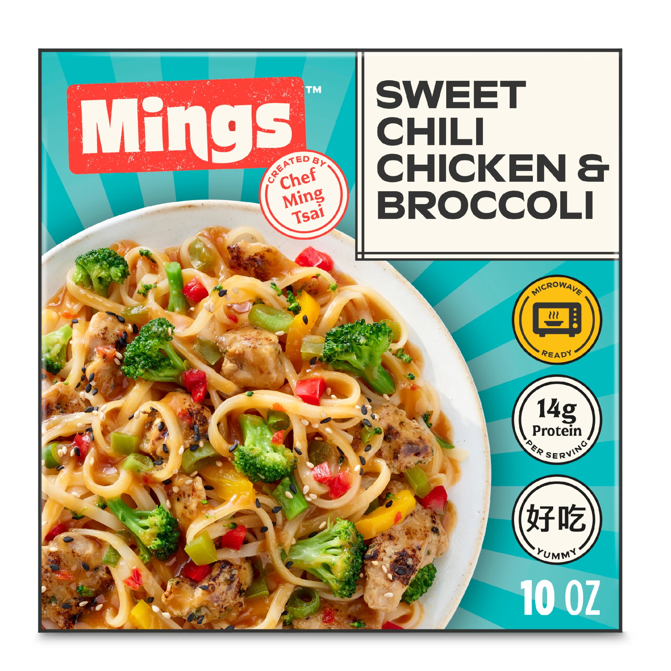 Mings Frozen Asian Rice Noodles Sweet Chili Chicken and Broccoli Microwave Meal, 10 oz (Frozen ...