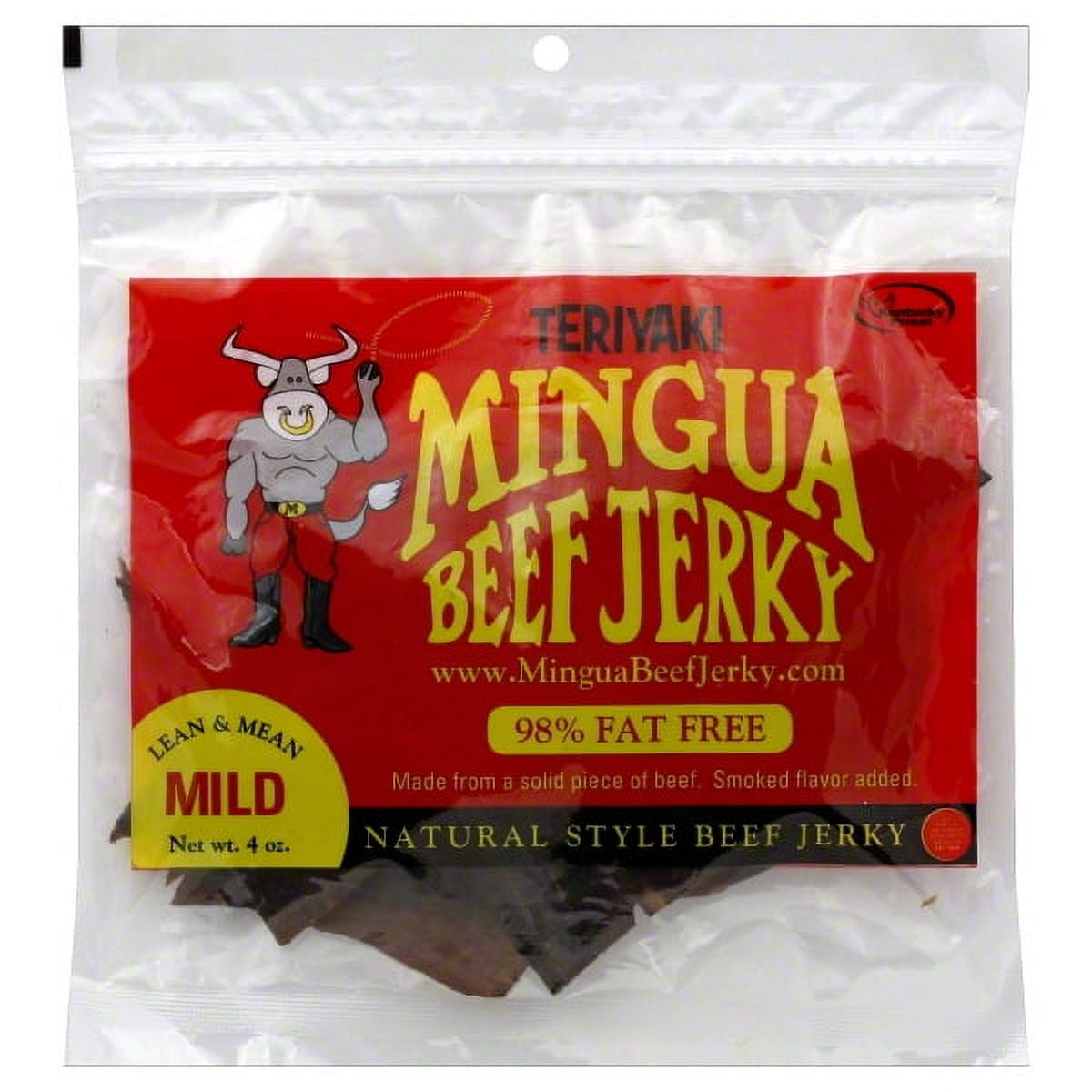 Mingua Teriyaki Jerky 3.5oz Bag - Walmart.com