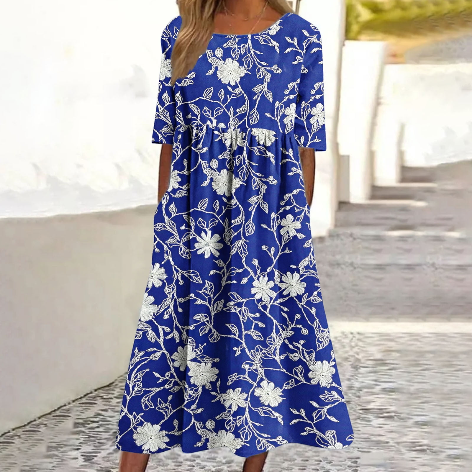 Mingw Beach Vacation Clothes for Women Womens Long Maxi Summer Floral ...