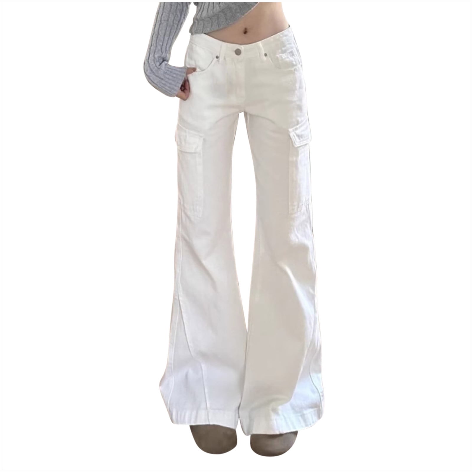 Mingw Wide Leg Jeans for Women Y2k Mid Rise Baggy Jeans Loose Fit ...