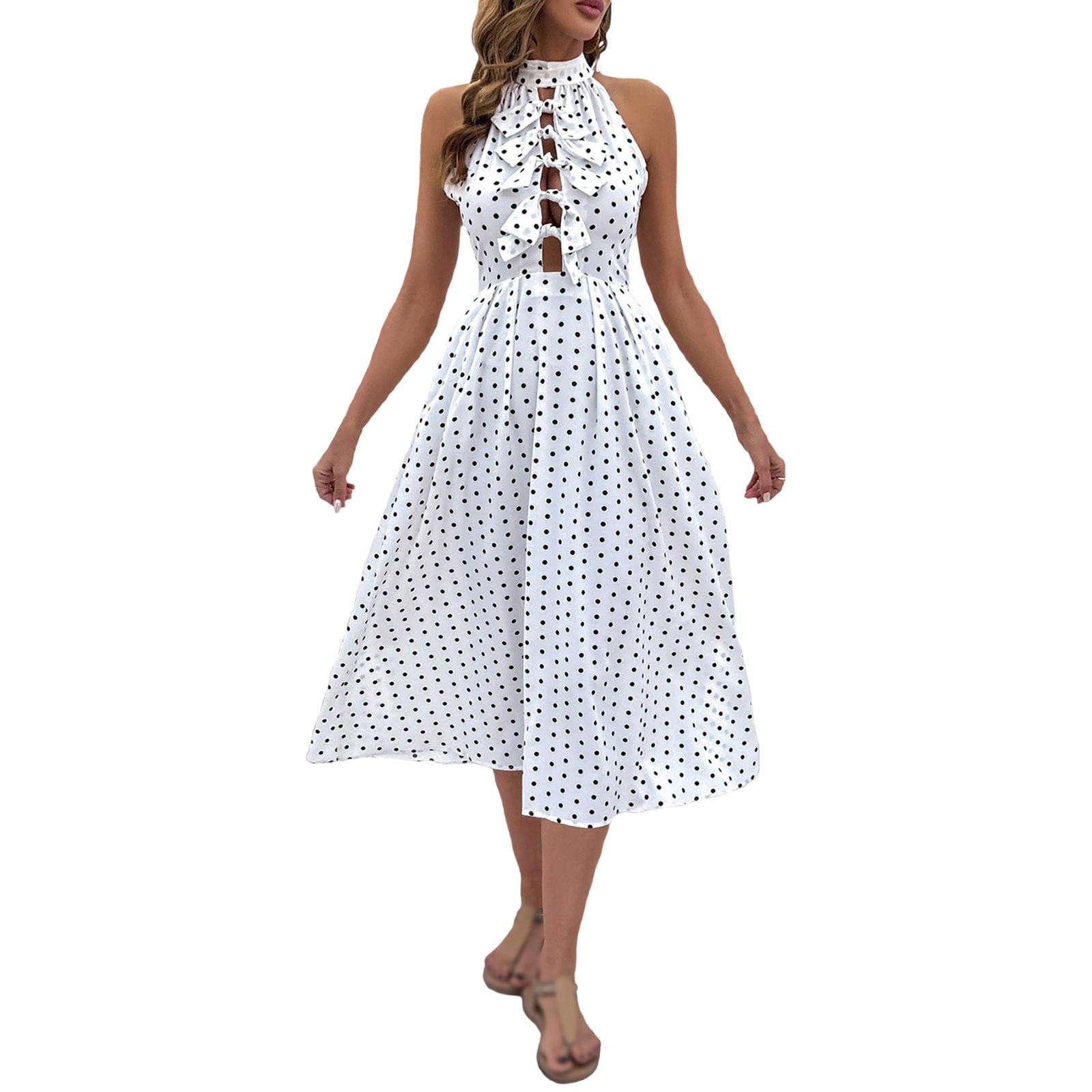 Mingw Womens Beach wear DressRetro Sleeveless Trendy Beach Midi Dress ...