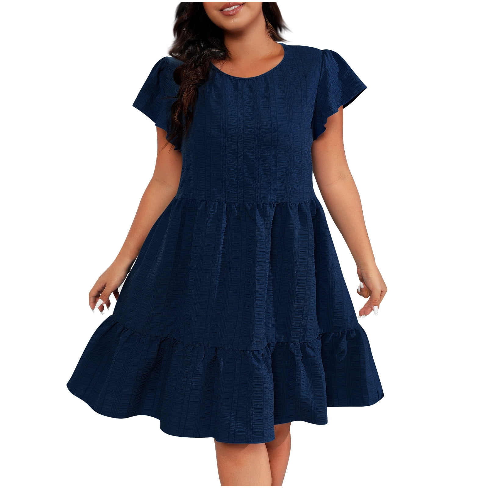 Mingw Womens Mini Dress Summer Cap Short Sleeve Babydoll for Women ...