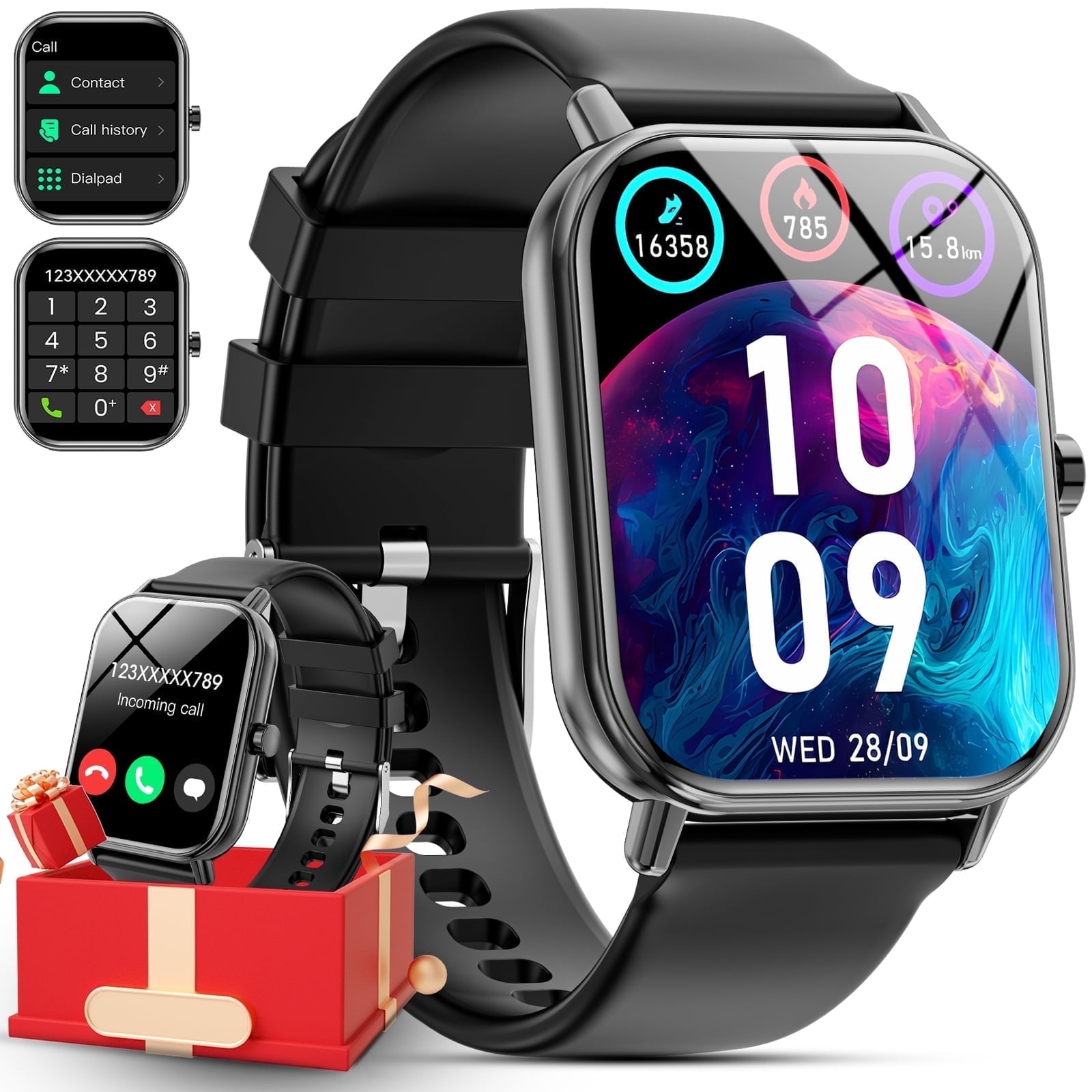 Mingwear 1.85-inch Men's and Women's Smartwatch for Android and iPhone ...