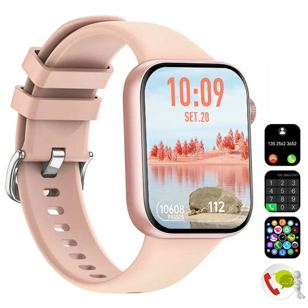 Mingwear 1.85-inch Screen Women's Smartwatch with Fitness Tracking for ...