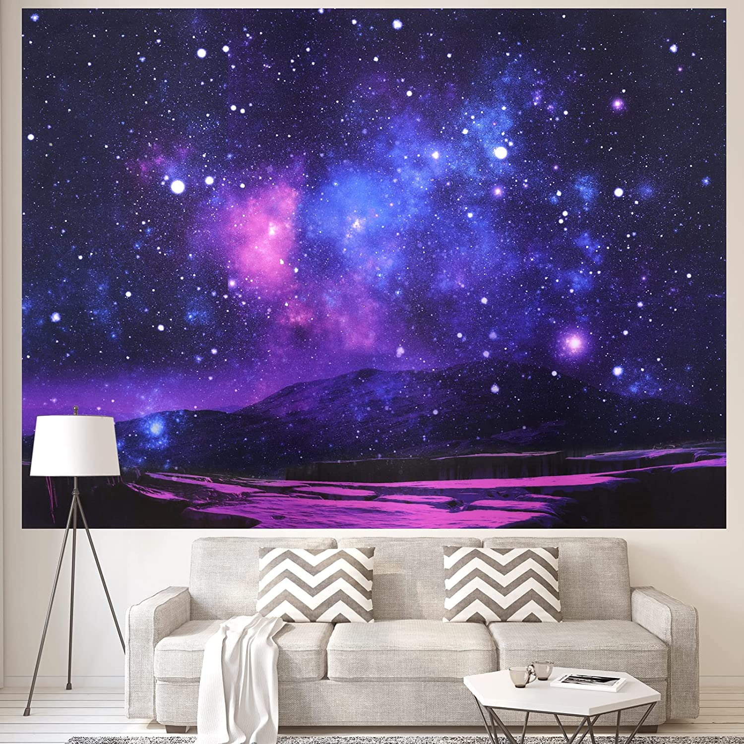 Minhin Blacklight Purple Galaxy Tapestries Backdrop Tapestry for ...